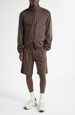 Herno Faux Suede Bomber Jacket - Chocolate