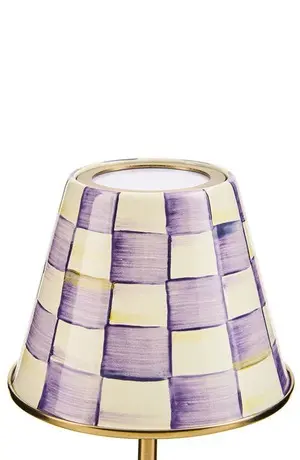 MACKENZIE-CHILDS Check Led Rechargeable Cafe Table Lamp - Violet