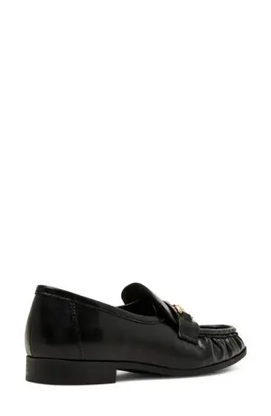 Anne Klein Loafer With Bit Hardware - Black Smooth