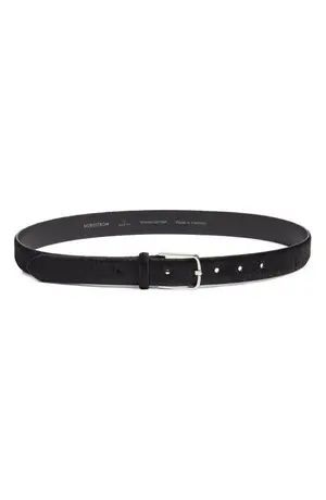 Nordstrom Yvette Calf Hair Belt - Black- Silver