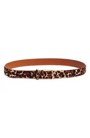 Nordstrom Yvette Calf Hair Belt - Leopard- Gold