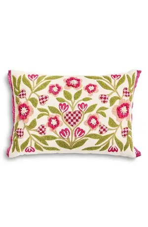 MACKENZIE-CHILDS Check Hearts Lumbar Pillow - Pink