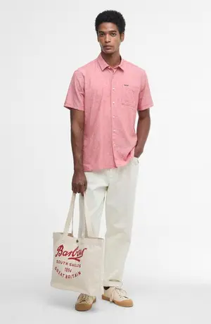 Barbour Script Cotton Canvas Tote