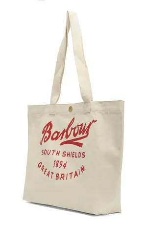 Barbour Script Cotton Canvas Tote