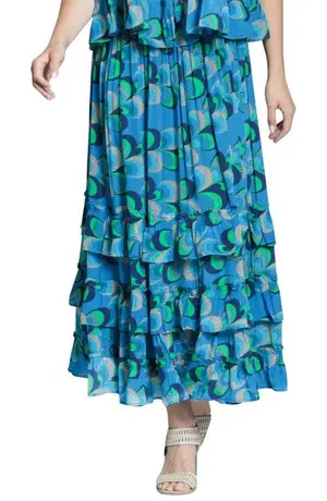 APNY Tiered Pull-on Midi Skirt