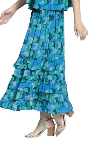 APNY Tiered Pull-on Midi Skirt