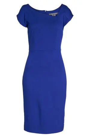 French Connection Lula Asymmetrical Neck Sheath Dress