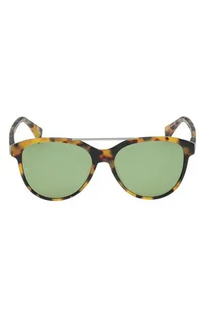 Rag & Bone 54mm Pilot Sunglasses - Milky Amber Tort/green Lenses