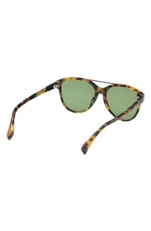 Rag & Bone 54mm Pilot Sunglasses - Milky Amber Tort/green Lenses
