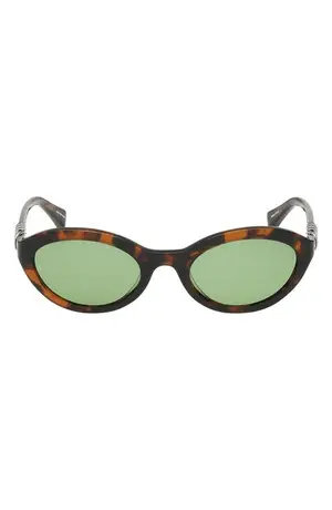 Rag & Bone 52mm Oval Sunglasses - Brown Crystal Tort/green