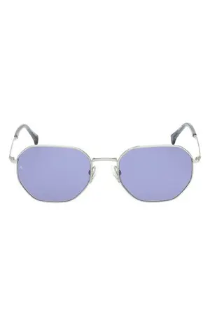 Rag & Bone Geometric Sunglasses - Silver/navy Horn/blue