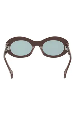 Rag & Bone 51mm Oval Sunglasses - Shiny Cappuccino/green Lenses