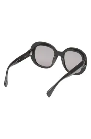 Rag & Bone 52mm Round Sunglasses - Shiny Fudge/fudge Lenses