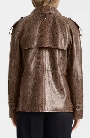 Mackage Dolores Double-breasted Leather Coat - Umber