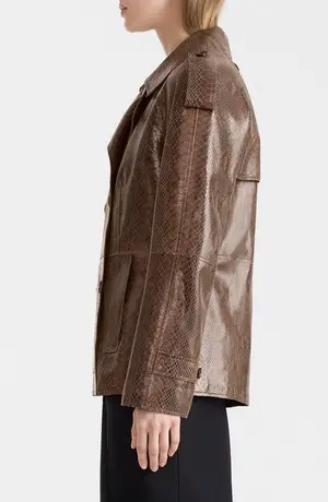 Mackage Dolores Double-breasted Leather Coat - Umber