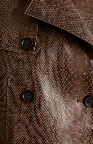Mackage Dolores Double-breasted Leather Coat - Umber