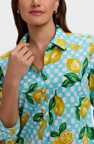 Foxcroft Hampton Lemon Linen Blend Shirt