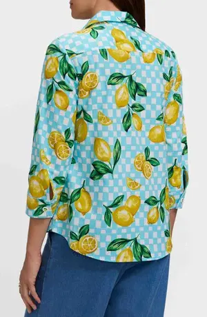 Foxcroft Hampton Lemon Linen Blend Shirt