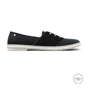 Rivieras Classic Canvas & Mesh Slip-on Loafer - Black