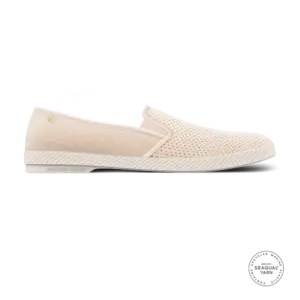 Rivieras Classic Canvas & Mesh Slip-on Loafer - Cream