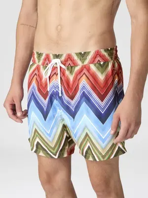 UM Mid-length Macro Zigzag Print Swim Shorts