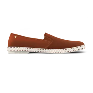 Rivieras Classic Cotton Canvas Slip-on Loafer With Laces - Terracotta