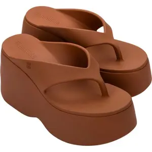 Melissa Platform Wedge Flip Flop - Brown