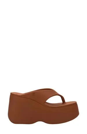 Melissa Platform Wedge Flip Flop - Brown