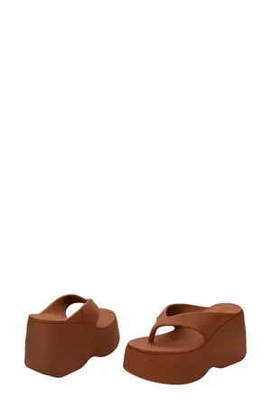 Melissa Platform Wedge Flip Flop - Brown
