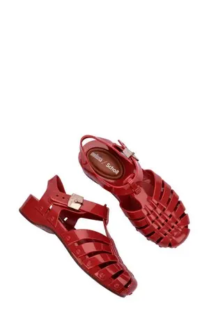 Melissa X Scholl Possession Pescura Ankle Strap Platform Fisherman Sandal - Red
