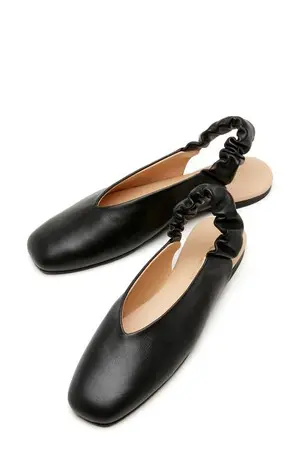 La Canadienne Glenn City Dry™ Waterproof Slingback Flat - Black Leather