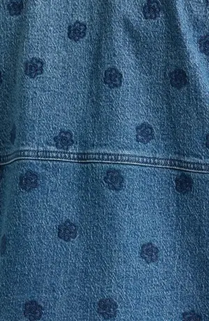 Wit & Wisdom Floral Embroidery Crop Denim Jacket