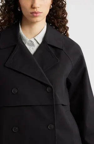 Nordstrom Stretch Cotton Trench Coat - Black