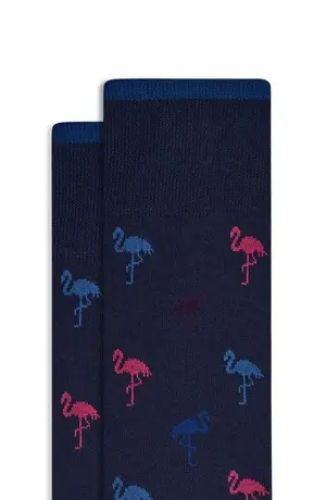 Bugatchi Flamingo Patterned Dress Socks