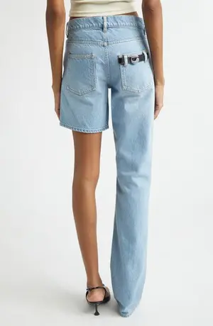 Coperni One Leg Boyfriend Jeans - Blue Light Blue