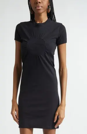 Coperni C-logo Gathered Organic Cotton Minidress