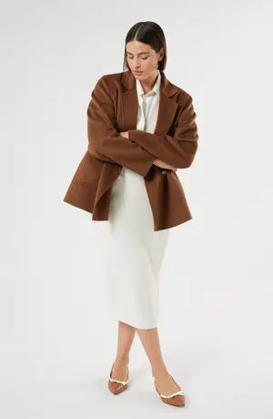 Marina Rinaldi Double-breasted Virgin Wool Jacket