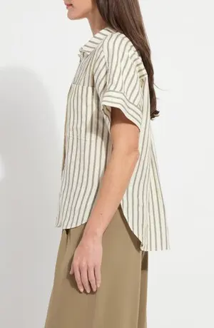 Lyssé Adley Stripe Linen Button-up Shirt