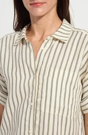 Lyssé Adley Stripe Linen Button-up Shirt