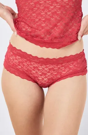 PAPINELLE Lulu Lace Boyshorts - Amour Rose
