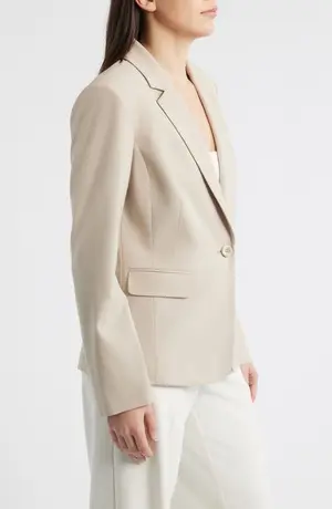 TAHARI ASL One-button Blazer - Sand