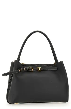TOD'S T Timeless Leather Top Handle Bag - Nero