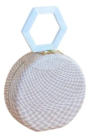 Likhâ Round Handbag With Mother-of-pearl Handle