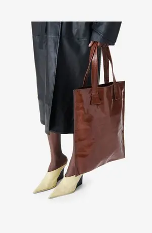 IRO PARIS Paperbag Leather Tote - Cognac