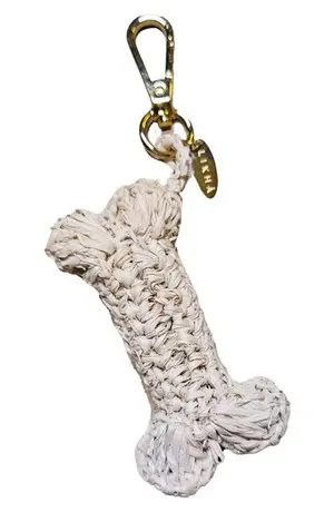 LIKHA Dog Bone Raffia Bag Charm
