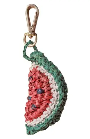 Likhâ Watermelon Raffia Bag Charm - Red