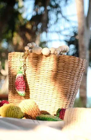 Likhâ Watermelon Raffia Bag Charm