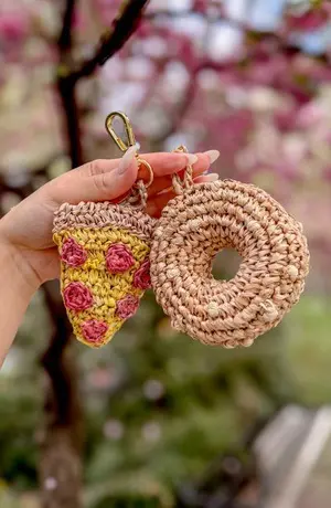 Likhâ Nyc Bagel Raffia Bag Charm