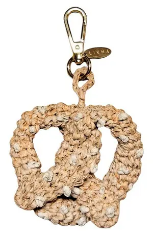 Likhâ Nyc Pretzel Raffia Bag Charm - Light Brown