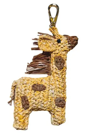 Likhâ Giraffe Raffia Bag Charm - Yellow